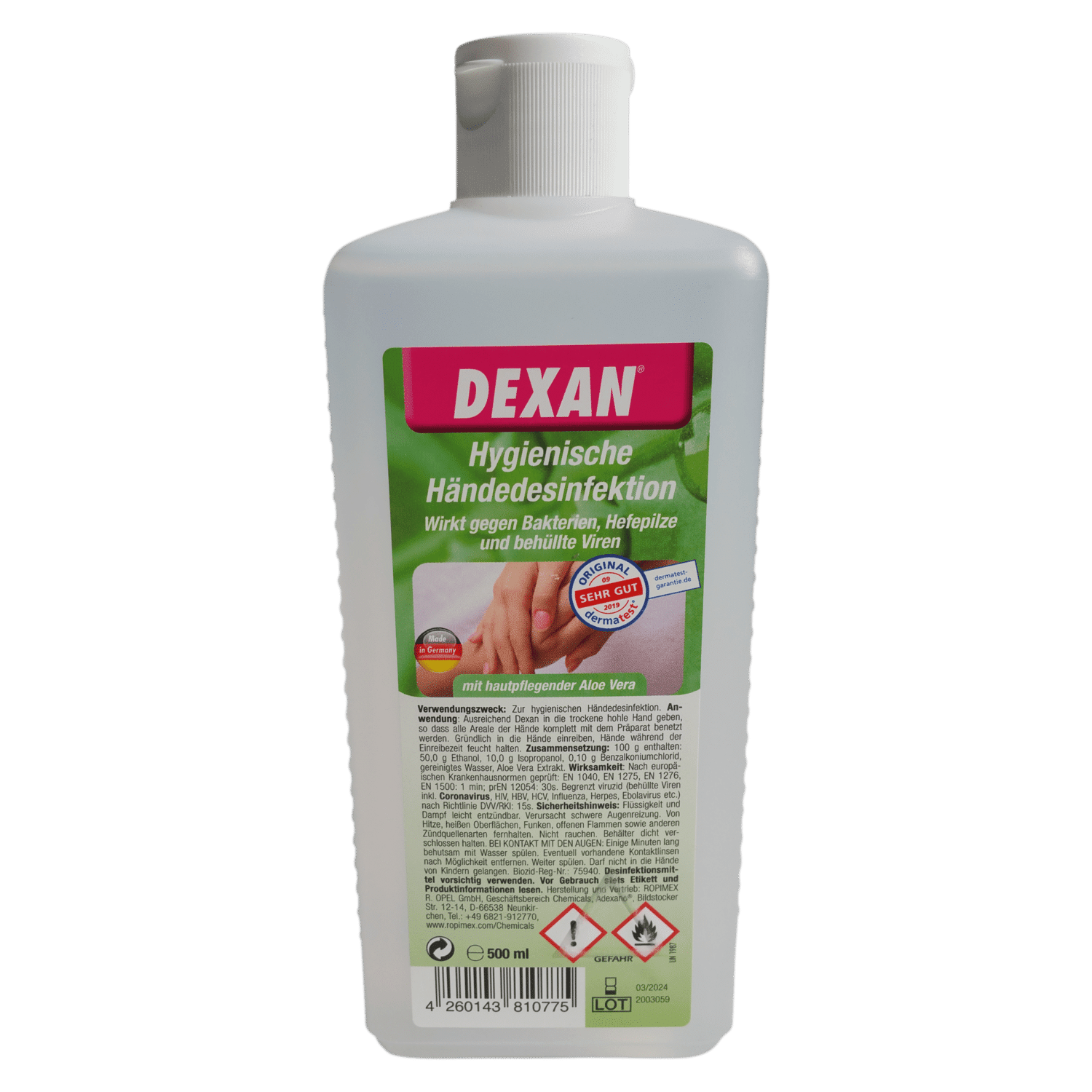 Hand disinfectant Dexan 500ml bottle - versiegelung24.com